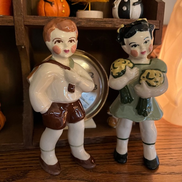 Accents | Vintage Ceramic Arts Studio Figurines Boy With Books Girl ...